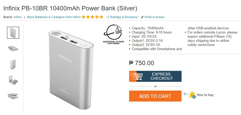 Infinix 10400mAh Power Bank now at Lazada for Php750 » YugaTech ...