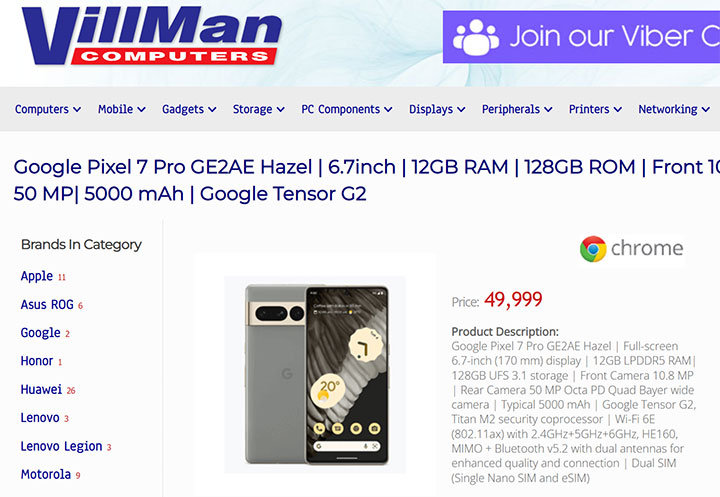 Google Pixel 7 Pro spotted at Villman » YugaTech | Philippines Tech ...