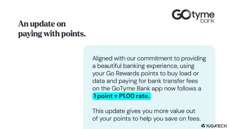 GoTyme Bank updates its Go Rewards point rates » YugaTech | Philippines ...