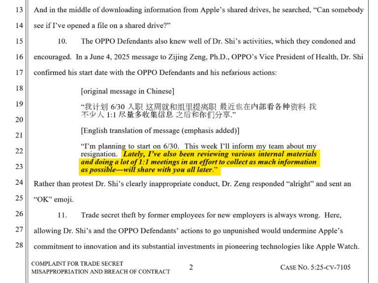 Apple files lawsuit vs. OPPO, former employee for allegedly stealing ...