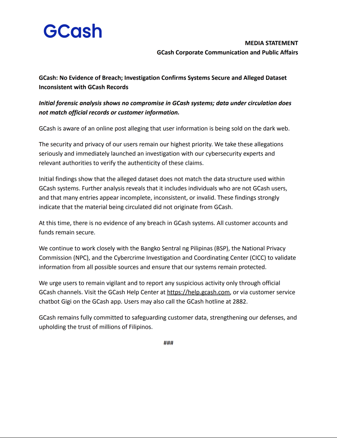 GCash User Data Allegedly Sold on Dark Web, Company Releases Official ...